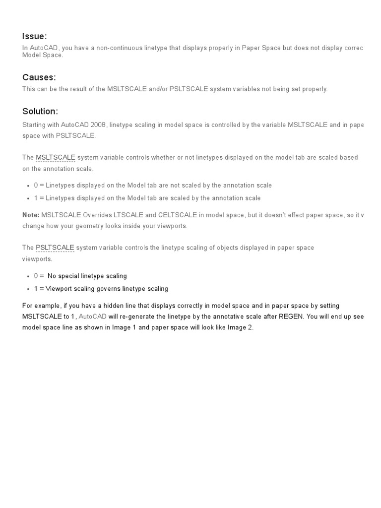 Linetype Scale (MSLTSCALE and PSLTSCALE) in AutoCAD - AutoCAD 2016 ...