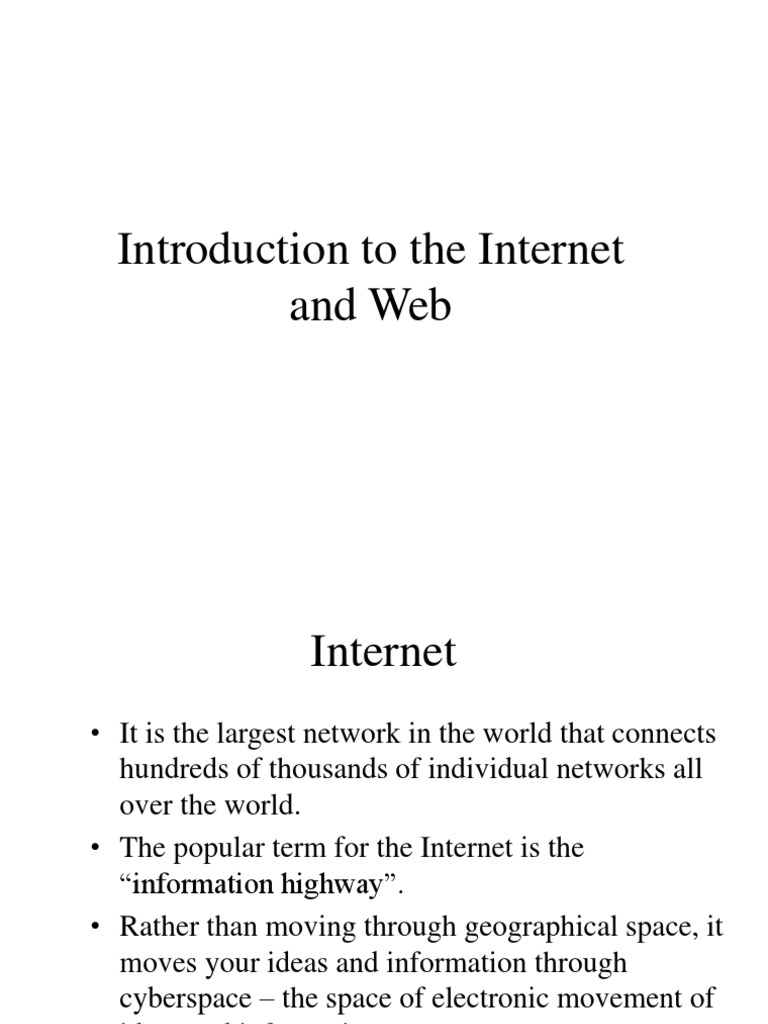 Introduction To The Internet and Web | PDF | World Wide Web | Internet ...