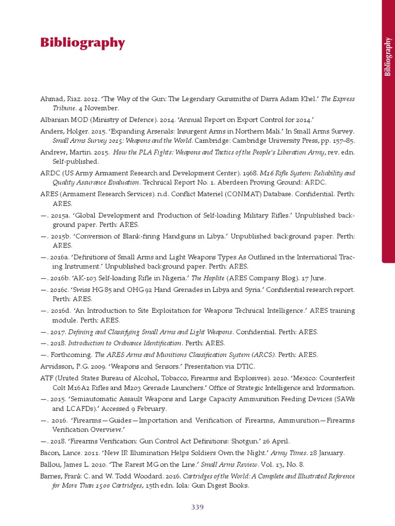 Bibliography Identification Guide | PDF | Firearms | Military Technology