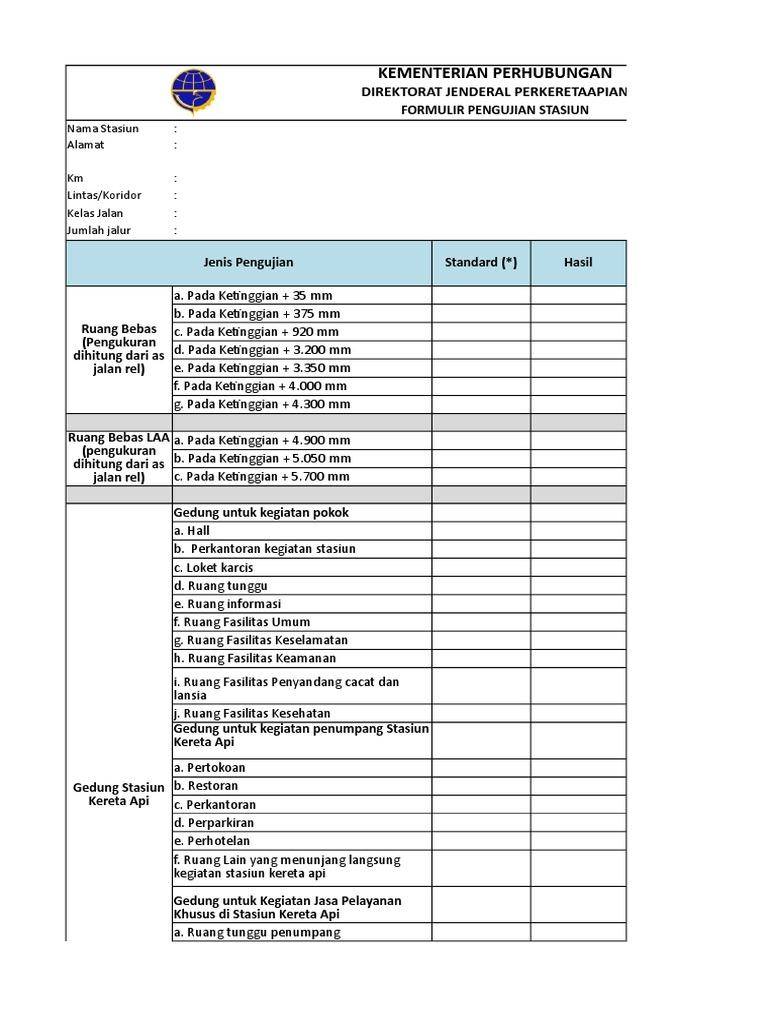 Form Uji Prasarana Jembatan Dan Profil Ballas (JGS.18) | PDF | Teknologi & Rekayasa