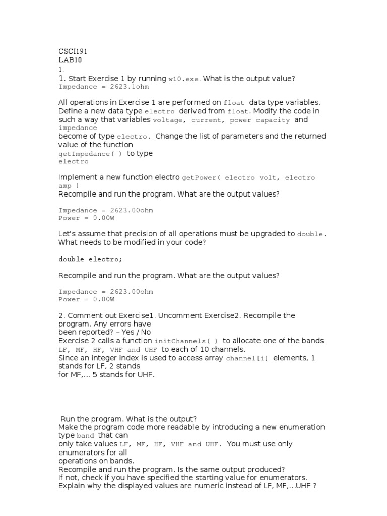 CSCI191 | PDF | Data Type | Parameter (Computer Programming)