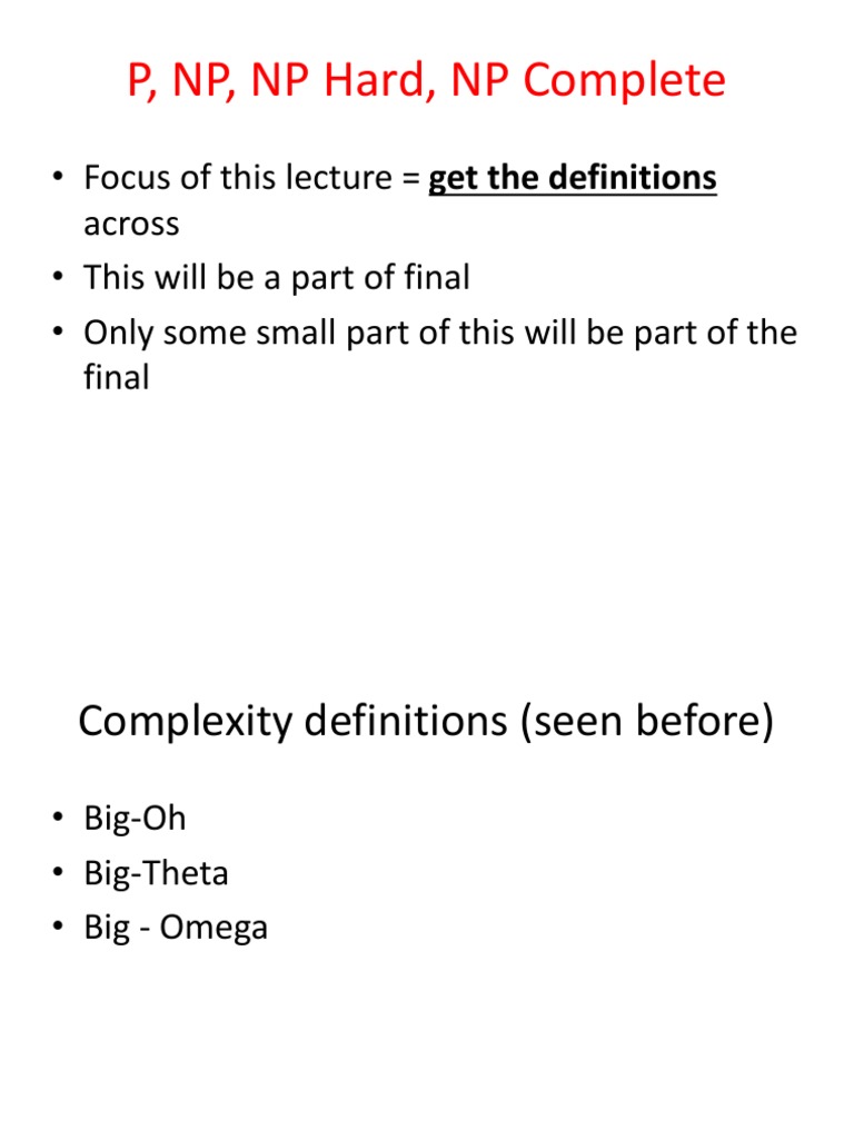 P Np Np Hard Np Complete Pdf Time Complexity Computational Complexity Theory 