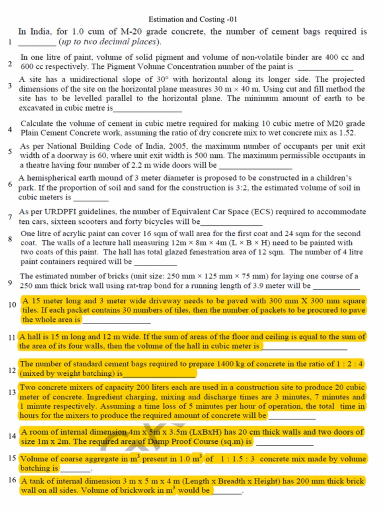 Estimation and Costing 01 | PDF