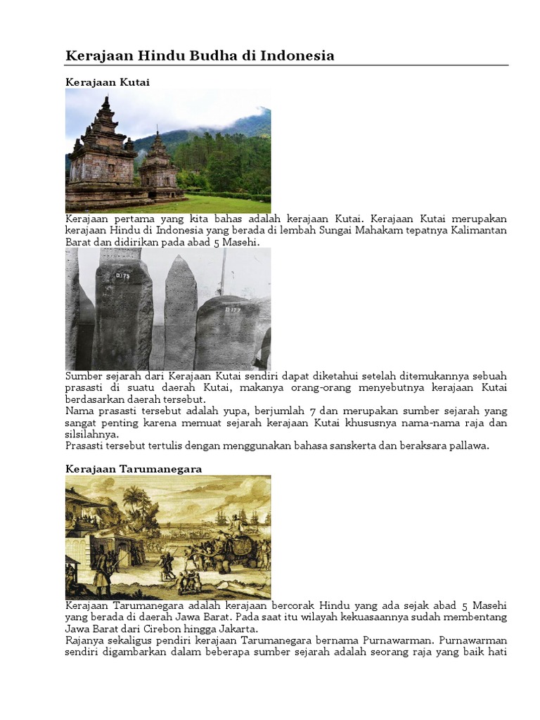 Sejarah Kerajaan Hindu Budha di Indonesia | PDF | Agama & Spiritualitas