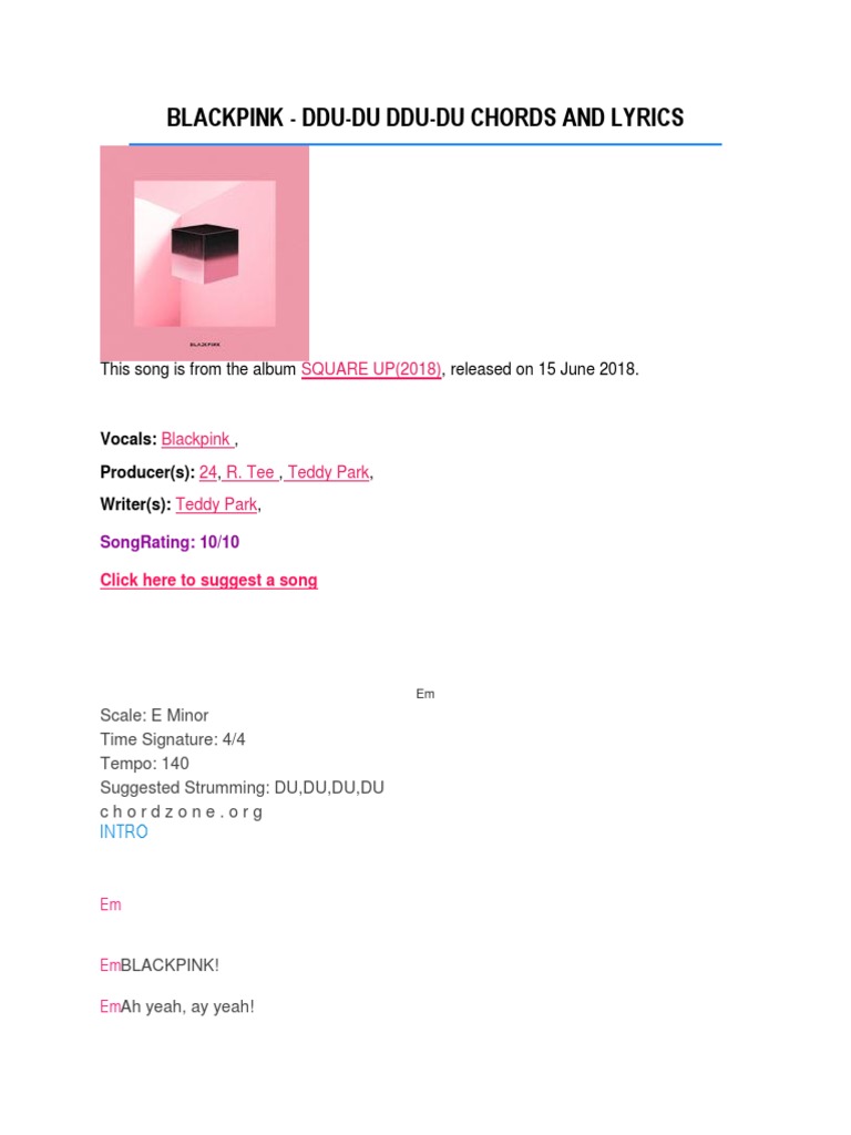 Black Pink | PDF | Song Structure | Musical Compositions