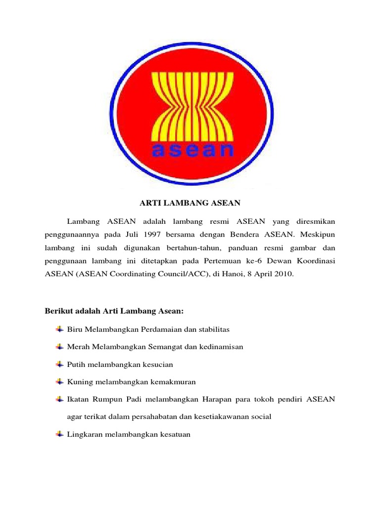 Arti dan Makna Lambang ASEAN | PDF