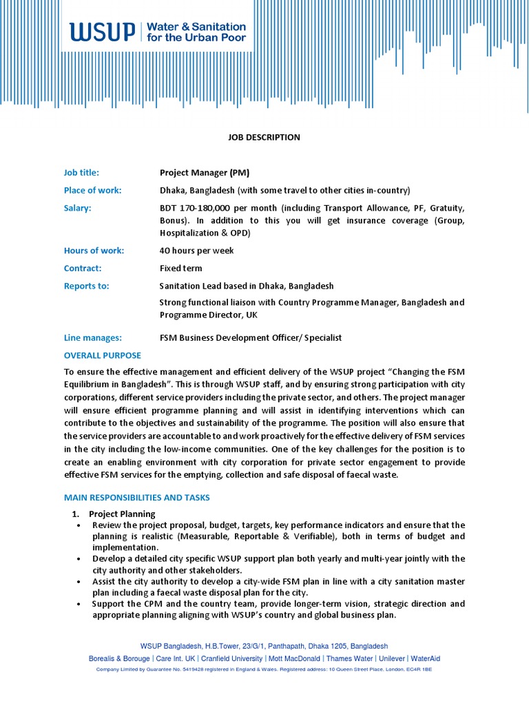 JD Project Manager Skoll JH | PDF | Project Management | Capacity Building