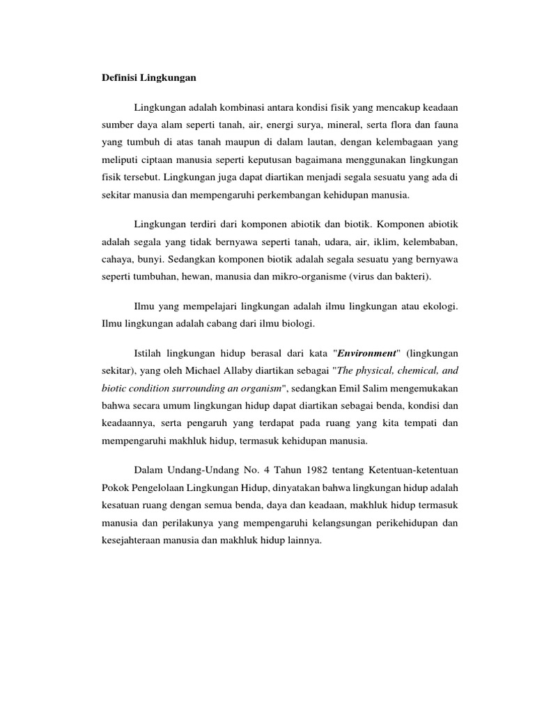 Hubungan Pembangunan dan Lingkungan | PDF