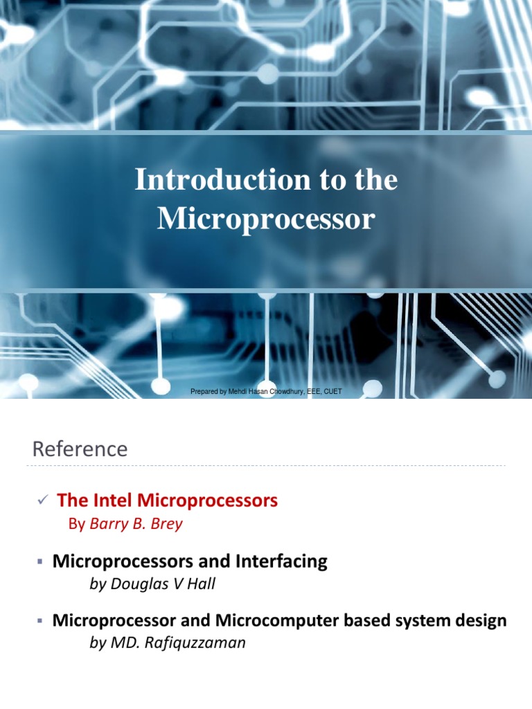 Lec - 01. Introduction To The Microprocessor | PDF | Central Processing Unit | Computer Program