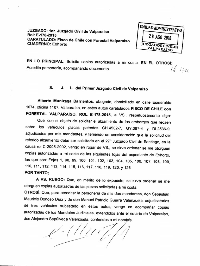 Exhorto Solicitud | PDF