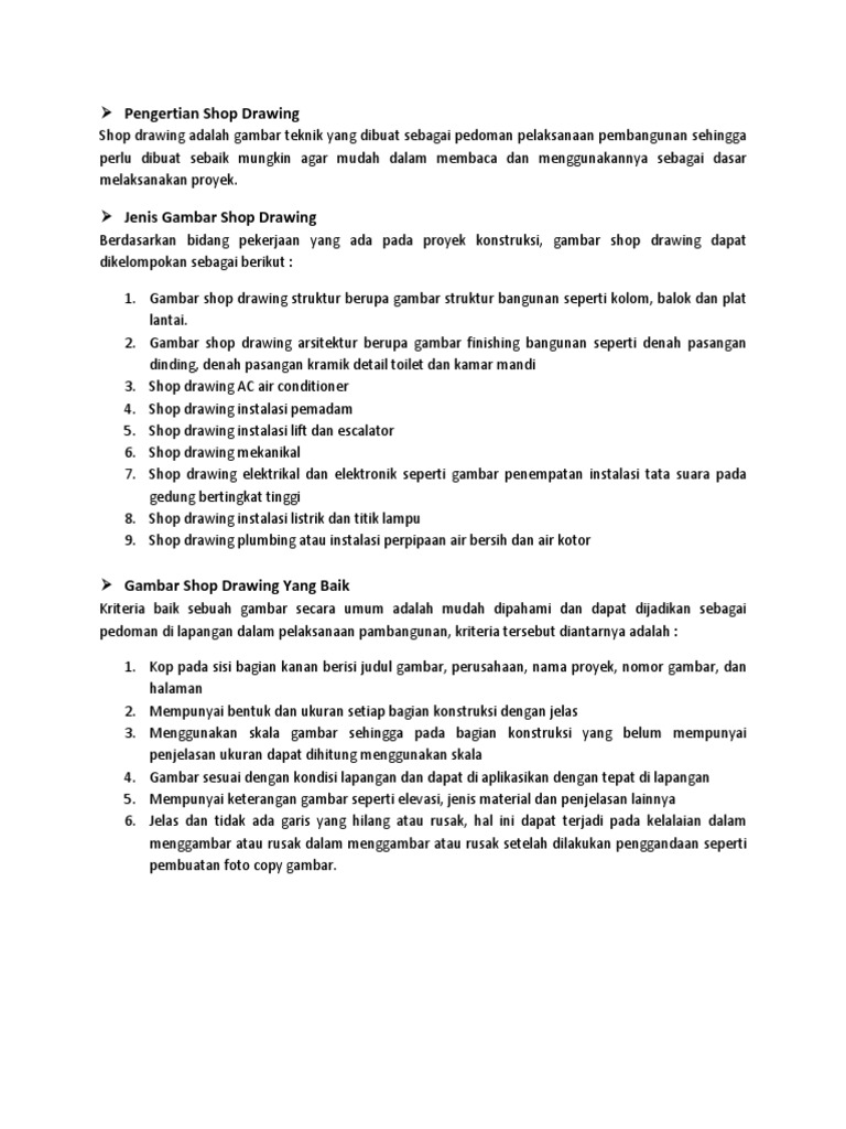 Materi Shop Drawing Xi BKP | PDF