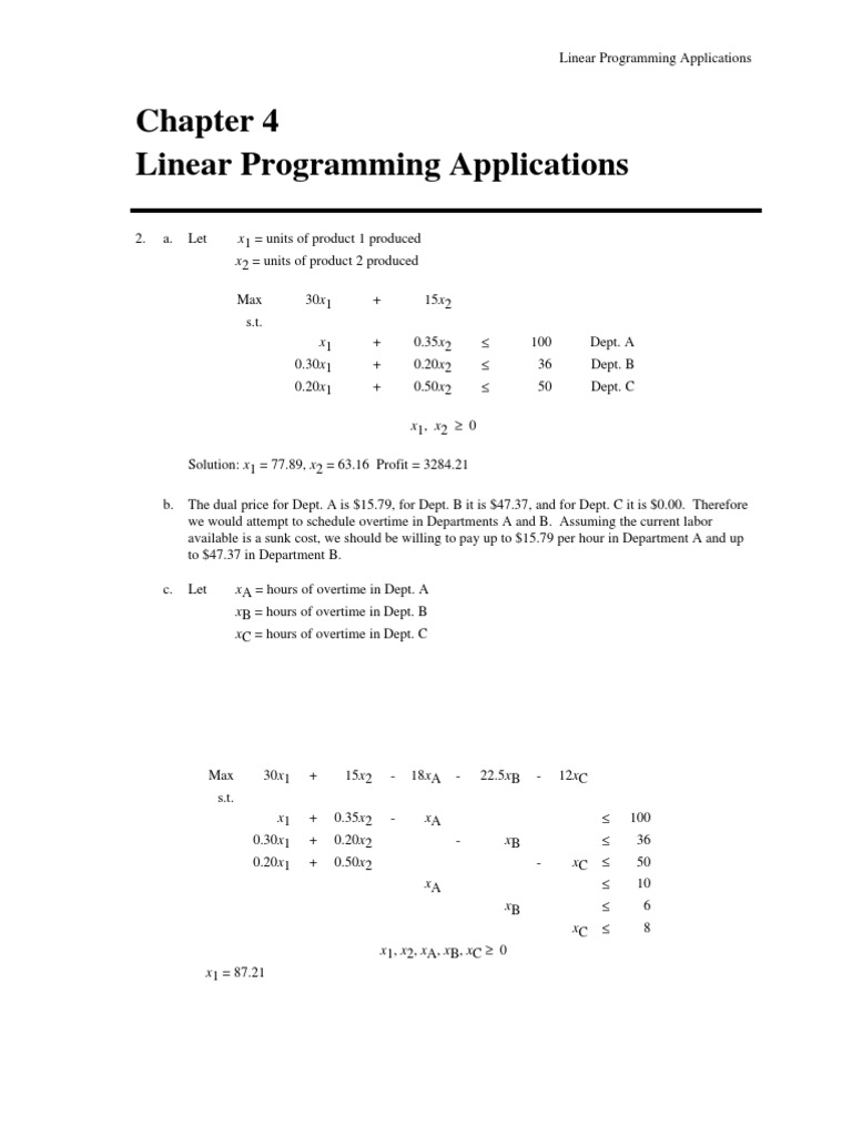 Linear Programming Case Studies | PDF | Mathematical Optimization | Linear Programming