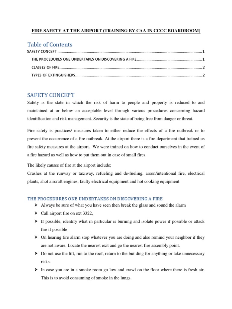 Fire Safety at The Airport | PDF | Fires | Hazards