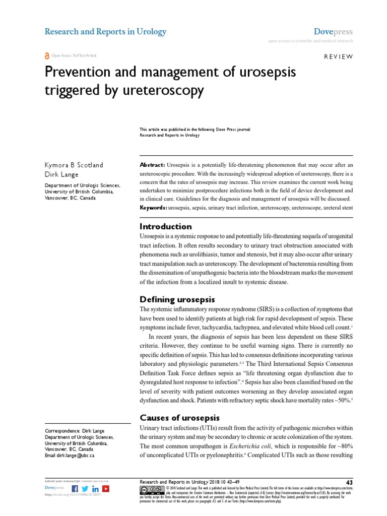 Urosepsis 1 | PDF | Sepsis | Urinary Tract Infection