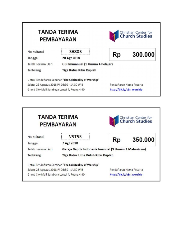 Bukti Pembayaran Seminar | PDF
