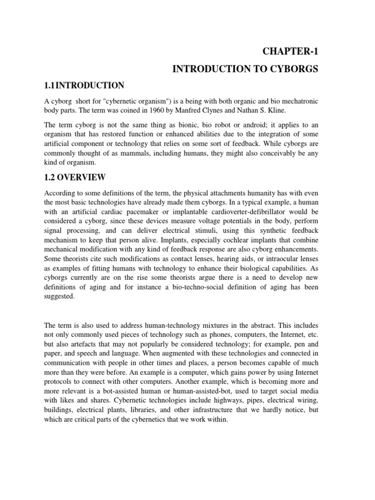 Chapter-1 Introduction To Cyborgs | PDF | Cyborg