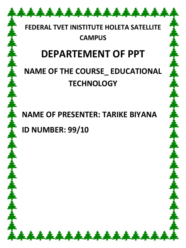 Federal Tvet Inistitute Holeta Satellite Campu1 | PDF