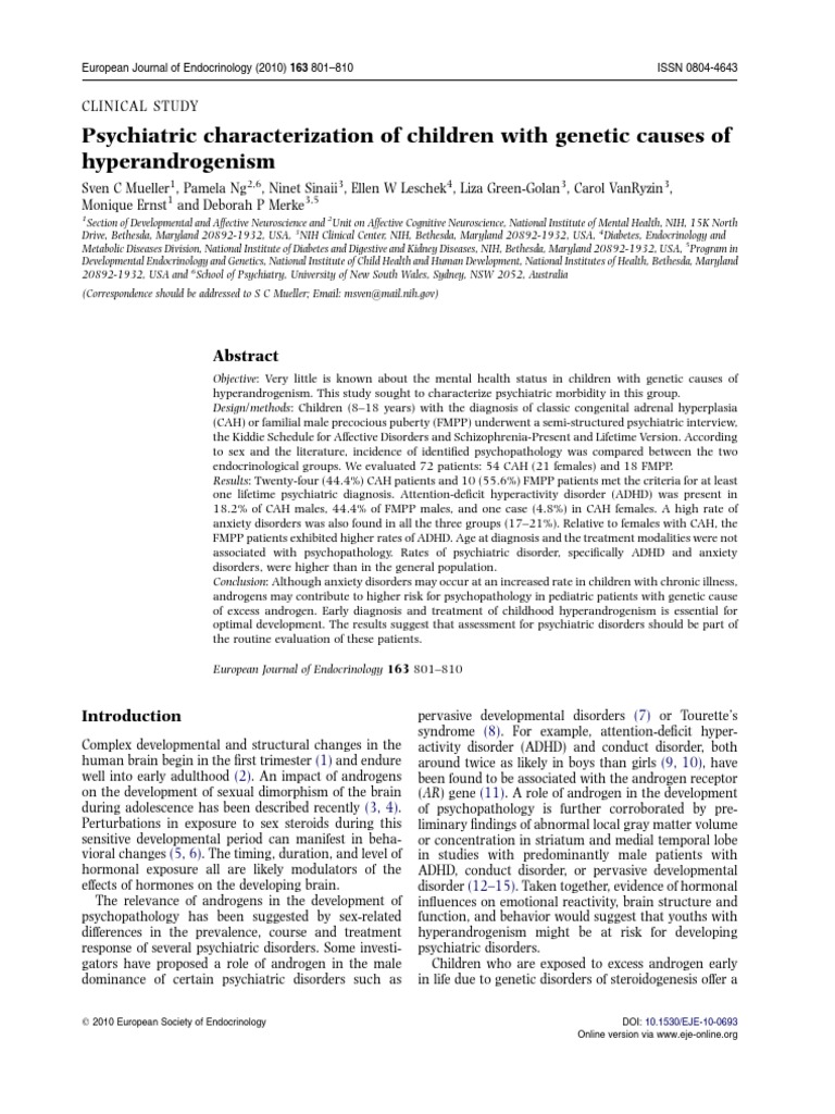 Psychiatric Characterization of Children With Genetic Causes of ...
