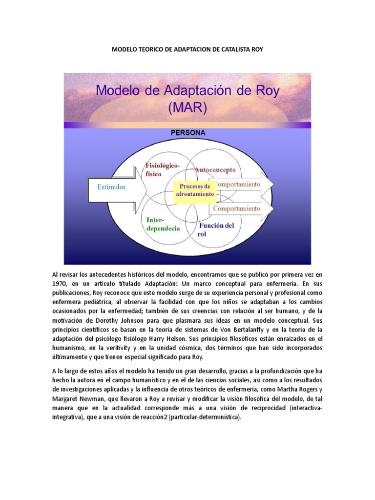 Modelo de Adaptación de Callista Roy | PDF | Adaptación | Enfermería
