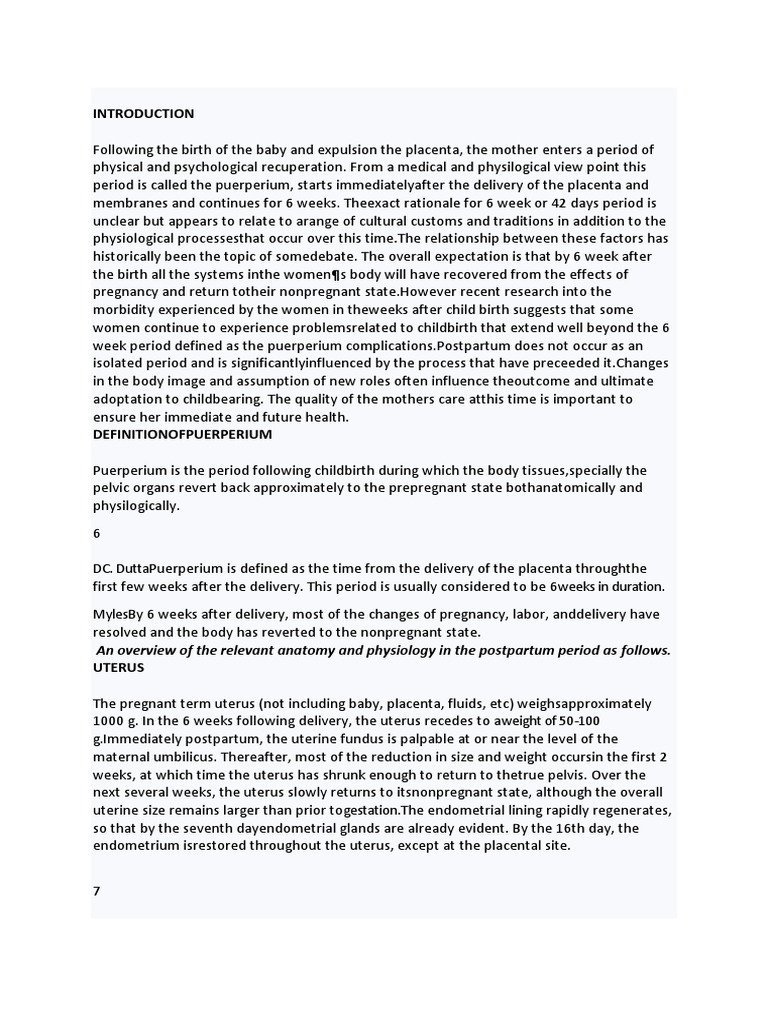 An Overview of The Relevant Anatomy and Physiology in The Postpartum ...