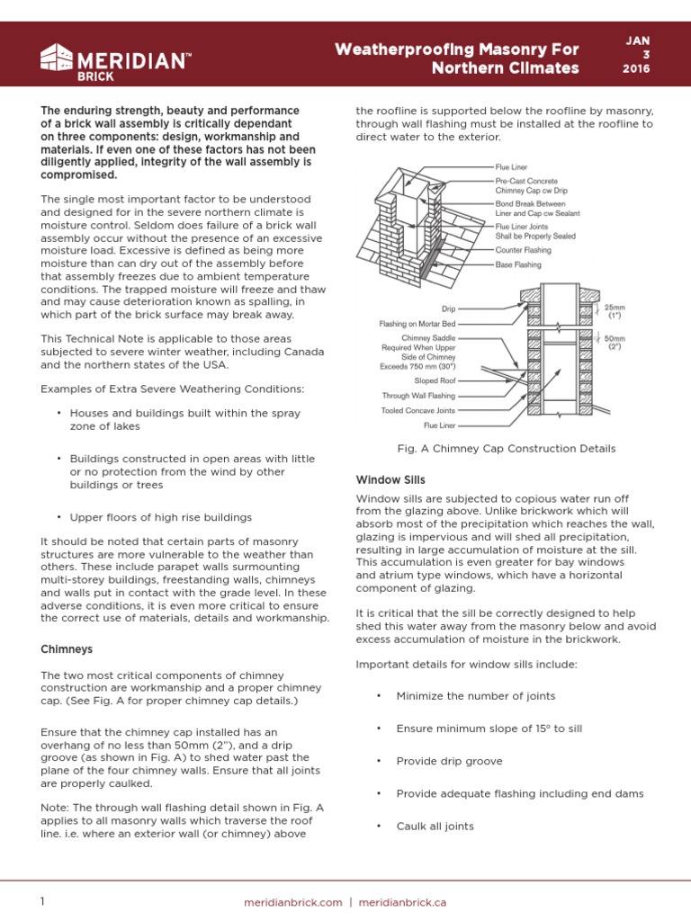 Weatherproofing Masonry For Northern Climates | PDF | Masonry | Wall