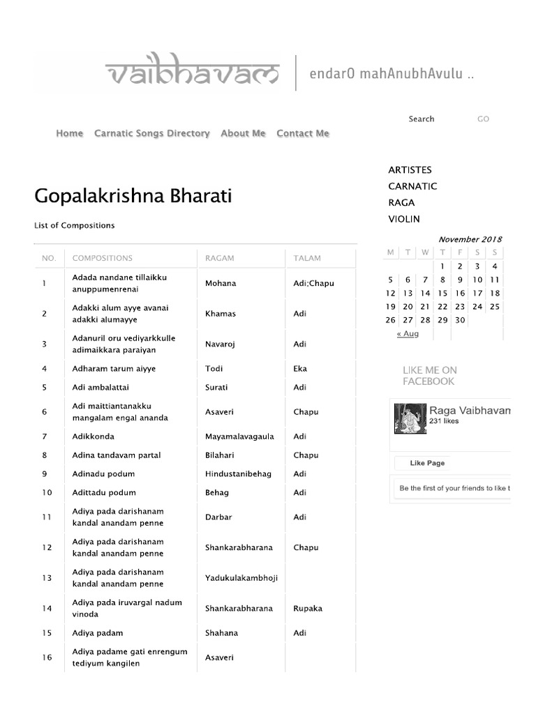 Gopalakrishna Bharati | PDF