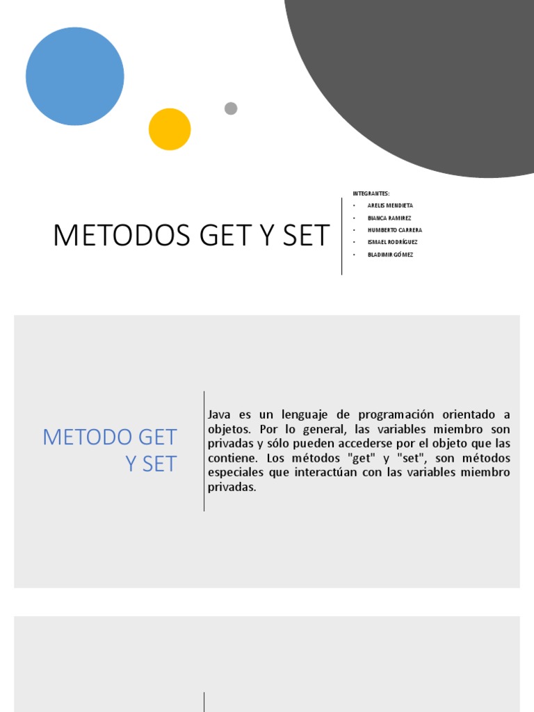 Metodos Get y Set | PDF | Objeto (informática) | Clase (Programación ...