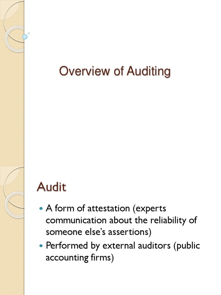 Overview of Auditing | PDF | Financial Audit | Audit