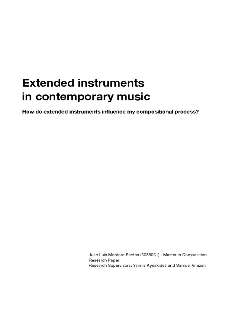 Extended Instruments in Contemporary Music | PDF | Musical Compositions ...
