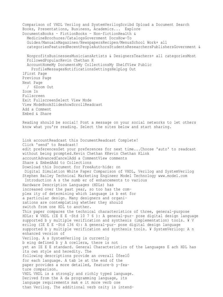 Comparison Of Vhdl Verilog And Systemverilog Hardware Description Language Vhdl Free 30