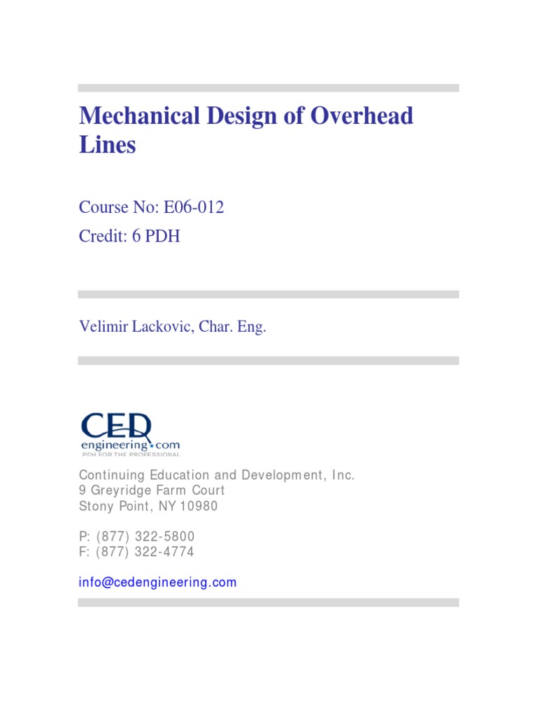 Mechanical Design of Overhead Lines PDF | PDF | Insulator (Electricity ...