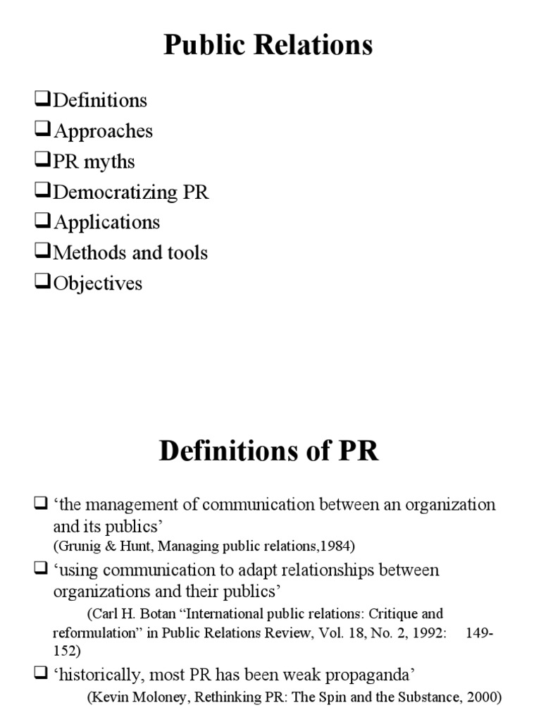 Understanding Public Relations Dynamics | PDF | Propaganda | Public ...