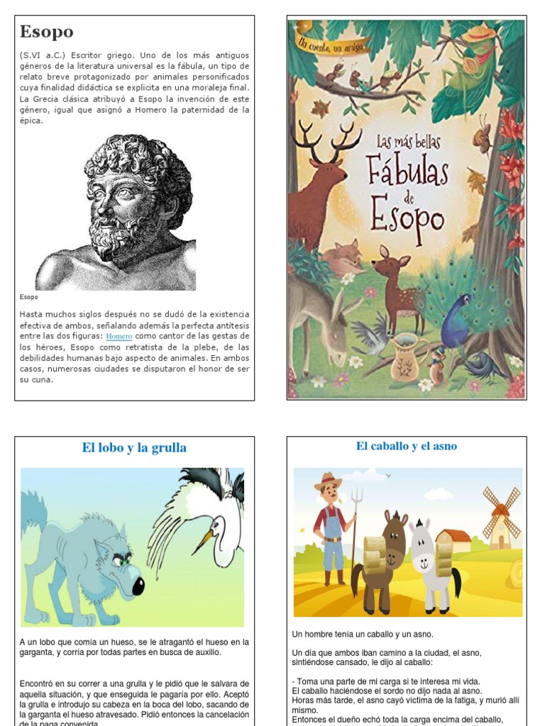Fabulas El Esopo | PDF | Esopo | Fábula