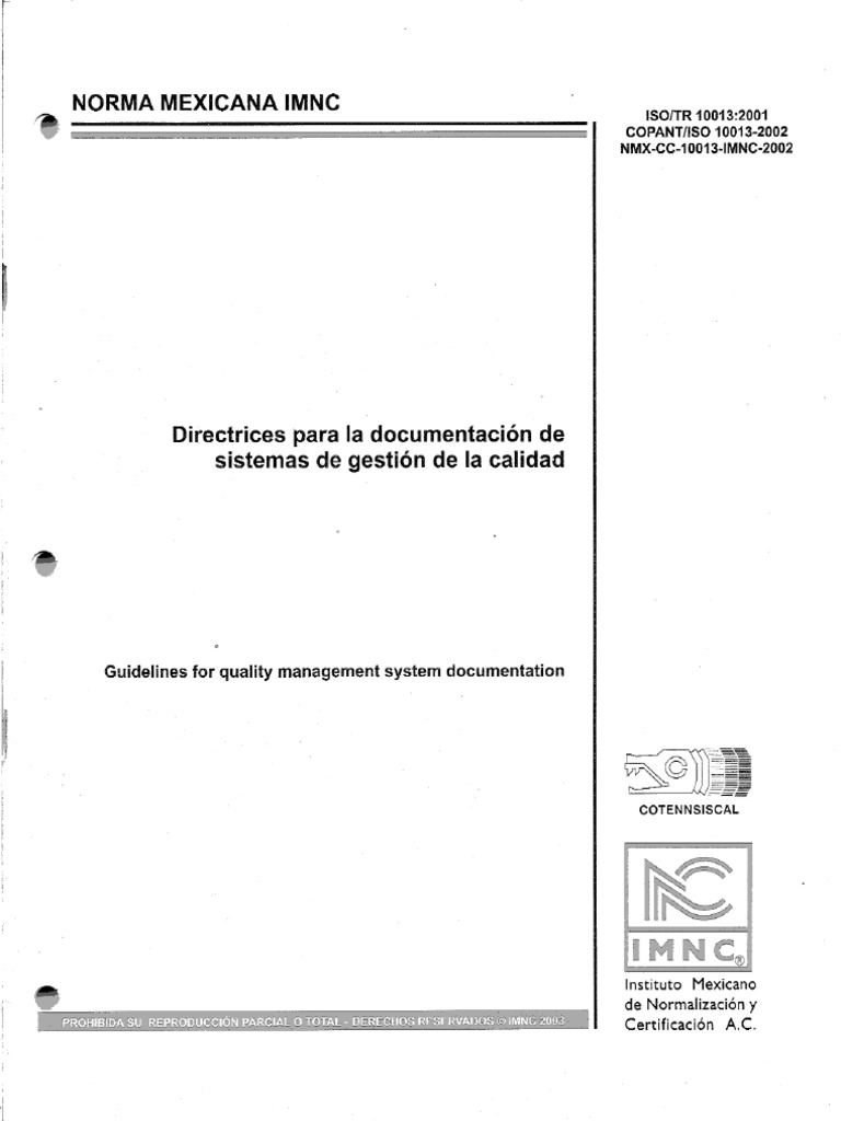 ISO 10013-2001 Documentacion de SGC PDF | PDF