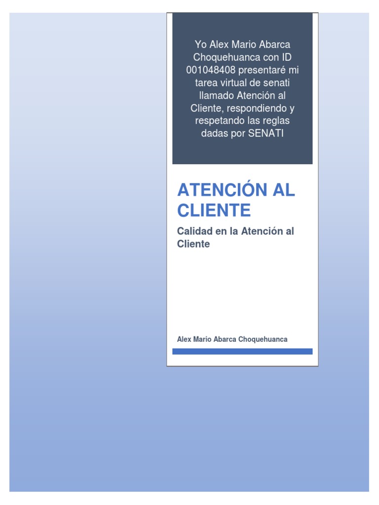 Atencion Al Cliente | PDF | Servicio al Cliente | Cliente