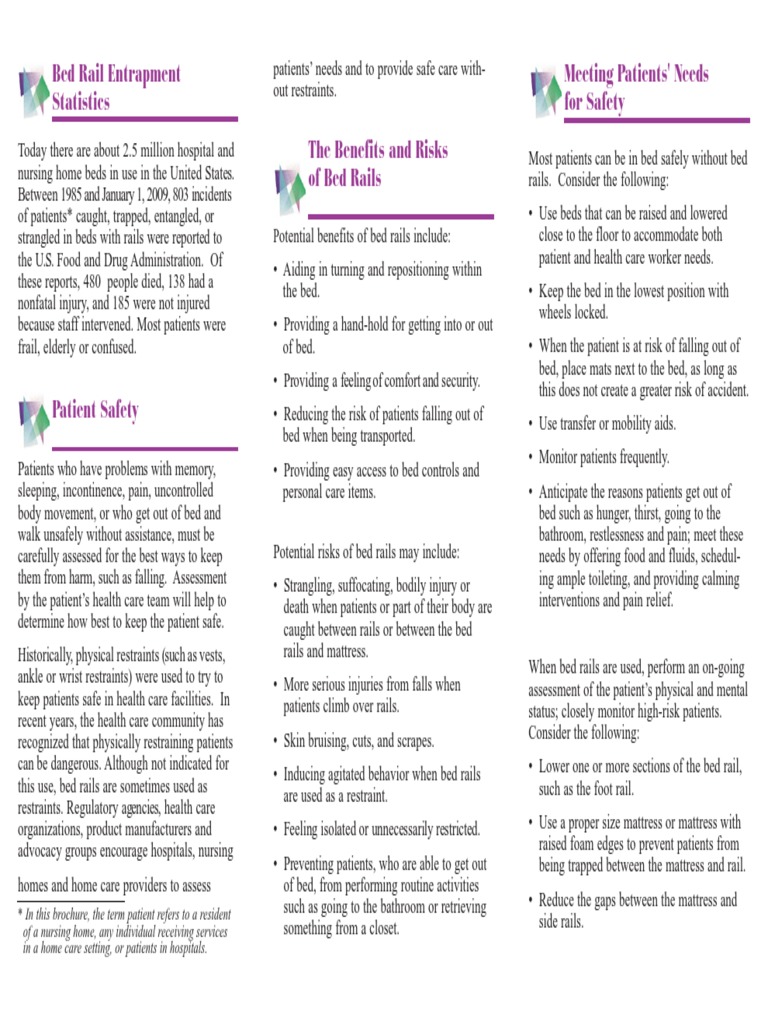 Bed Rail Brochure - DSHS | Download Free PDF | Patient | Health Care