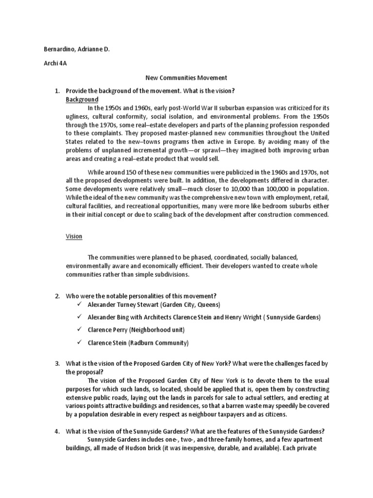 New Communities Movement | PDF | Urban Planning | Urbanization