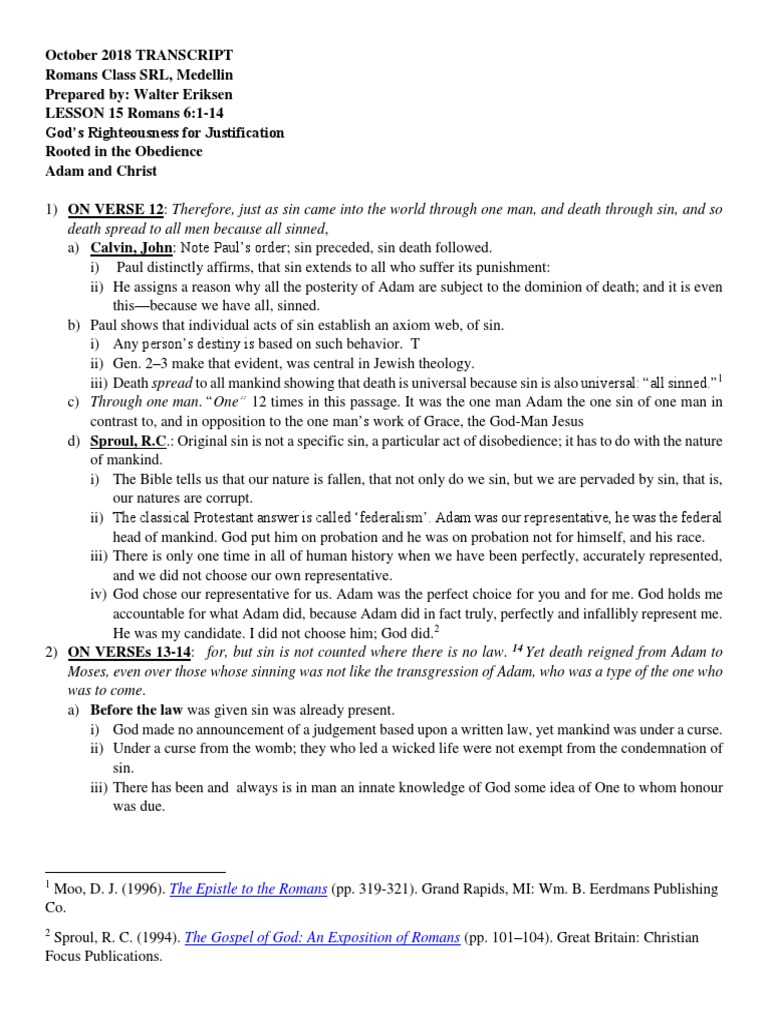 Transcript Lesson 15 | PDF | Justification (Theology) | Grace In ...
