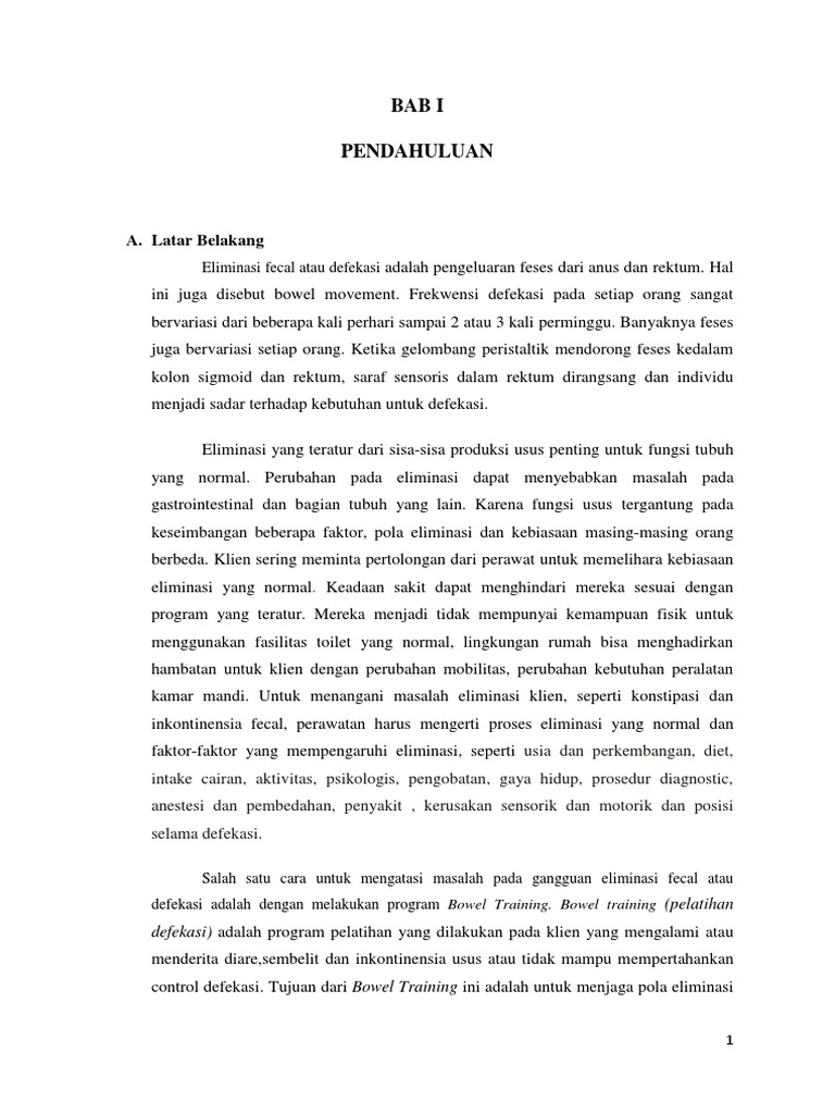 Panduan Bowel Training untuk Defekasi Normal | PDF | Kesehatan Holistik ...