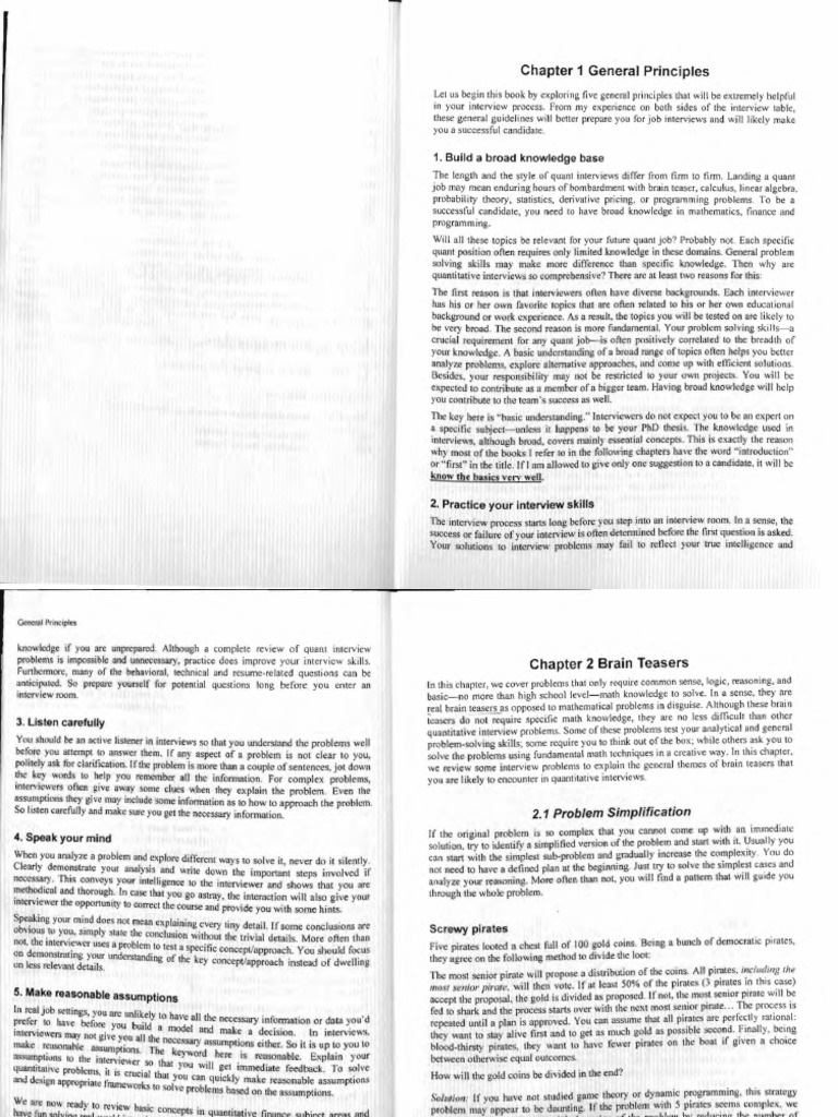 A Practical Guide To Quantitative Finance Interviews | PDF ...