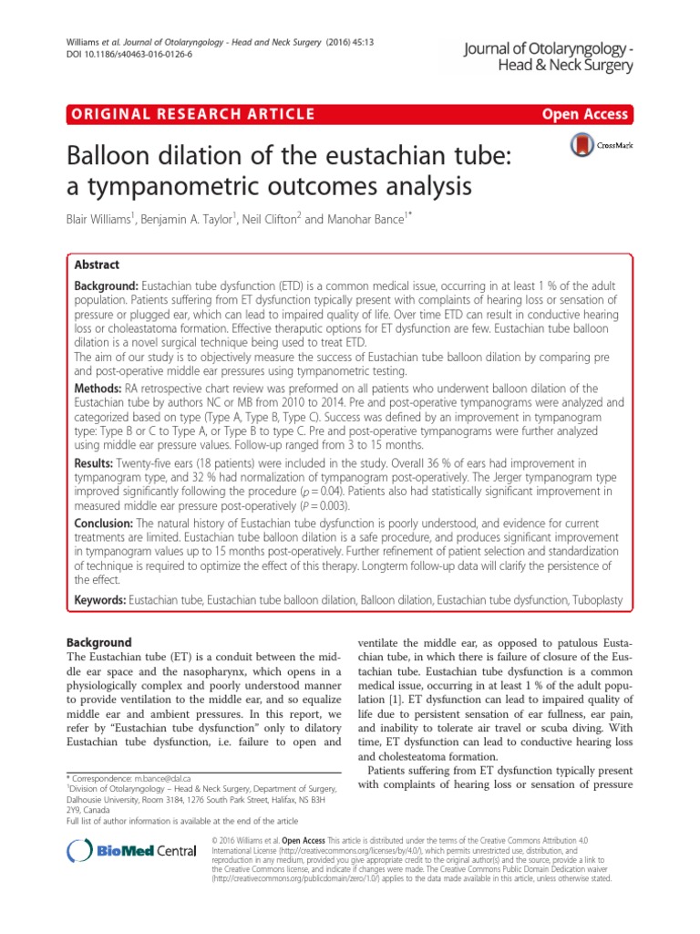 Balloon Dilation | PDF | Surgery | Otology