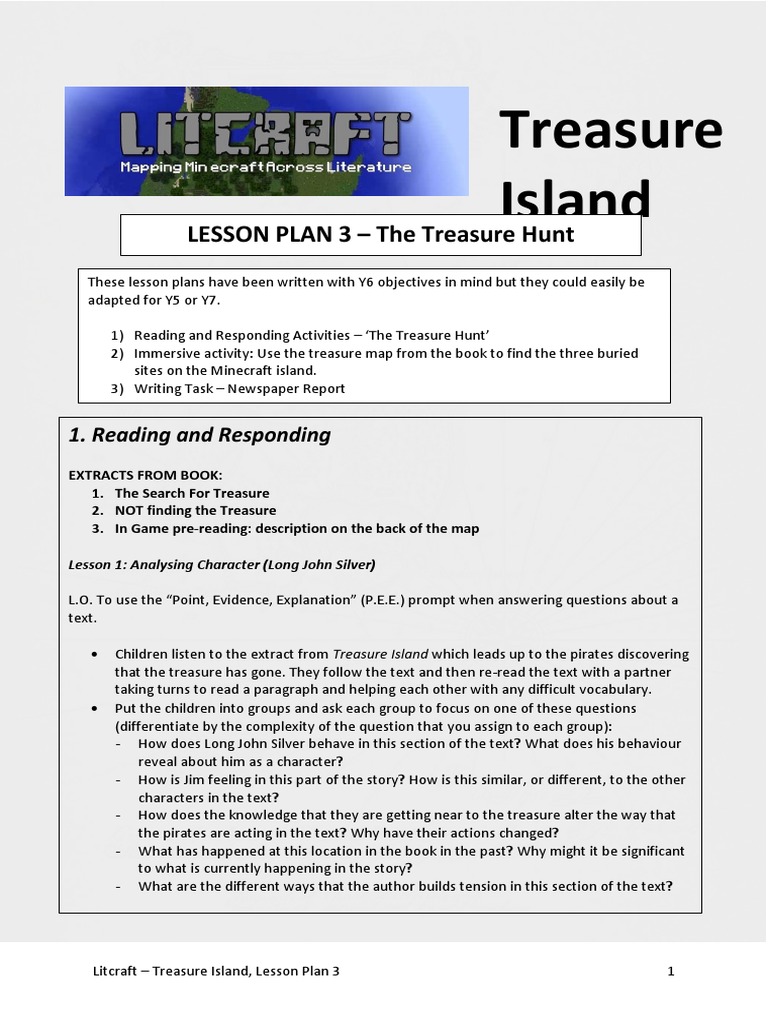 Treasure Island: LESSON PLAN 3 - The Treasure Hunt | PDF | Treasure ...
