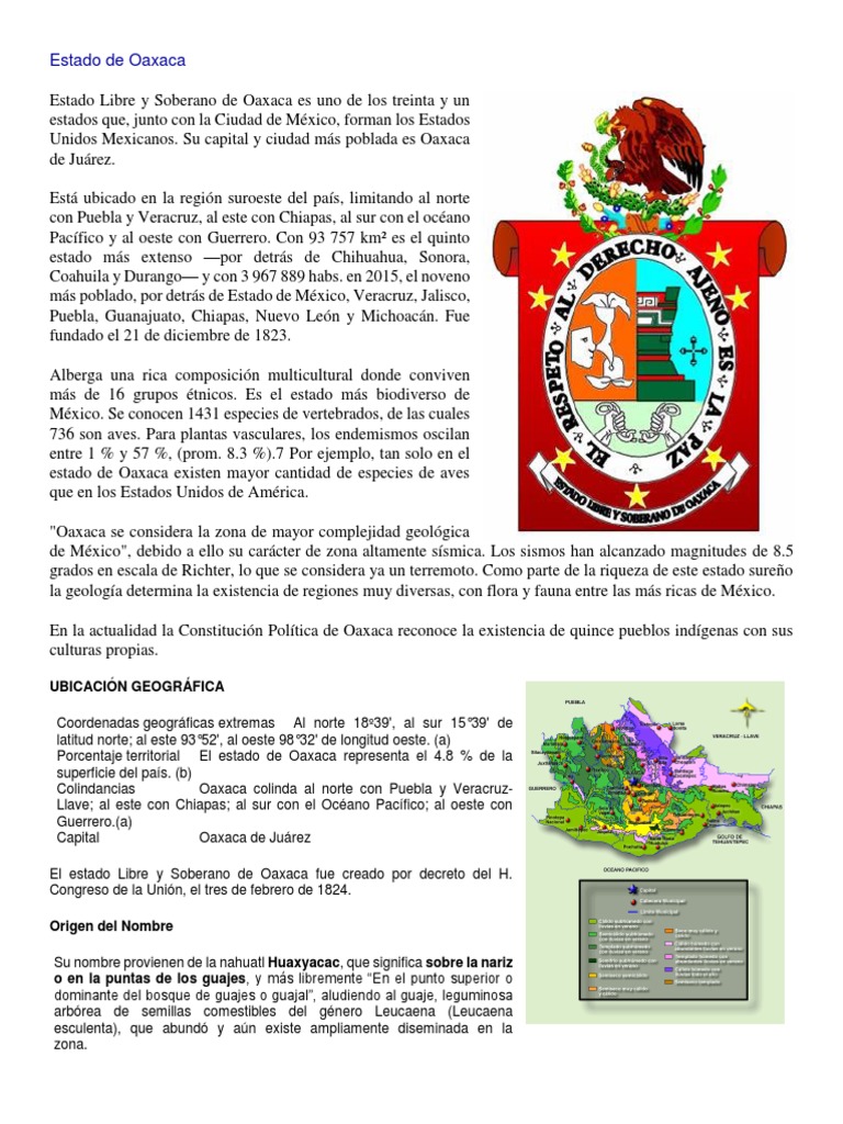 Estado de Oaxaca | PDF | Naturaleza