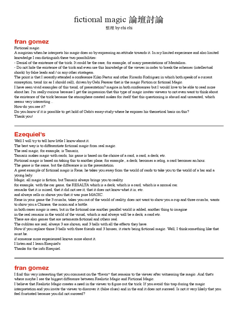 Fictional Magic 1 | PDF | Magic (Illusion) | Time Travel