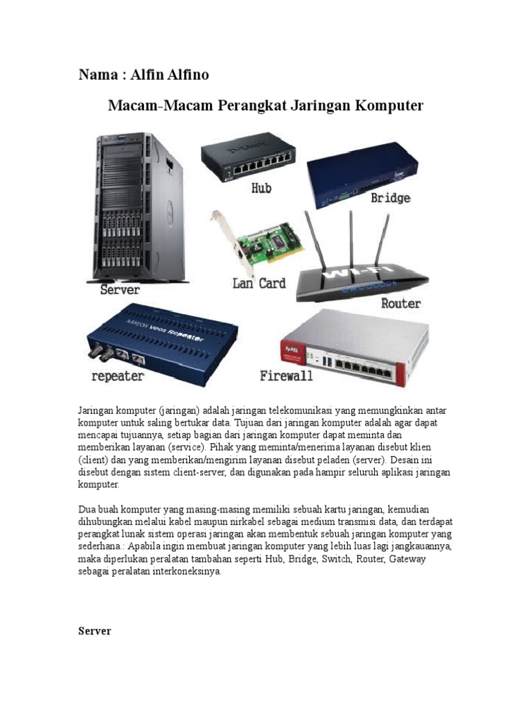 Macam Macam Perangkat Jaringan Komputer | PDF