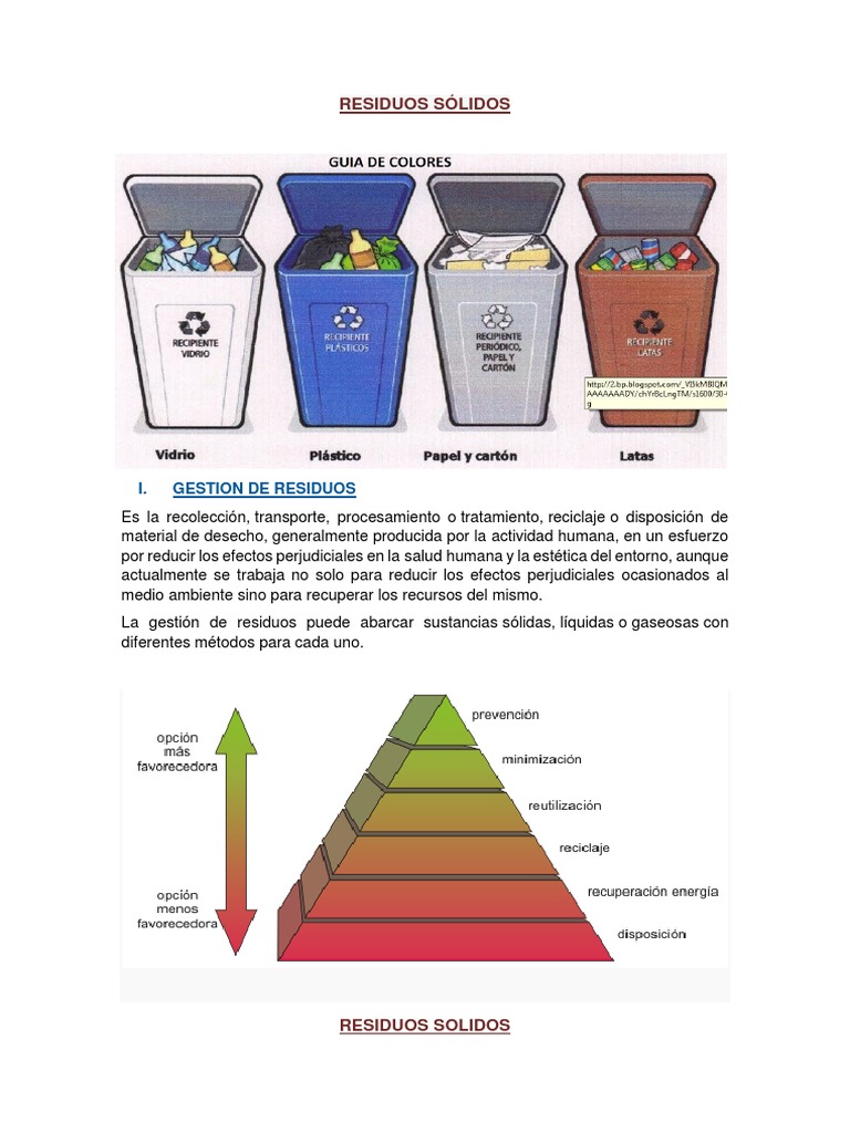 Residuos Sólidos - MARCO TEORICO | PDF | Gestión de residuos | Residuos