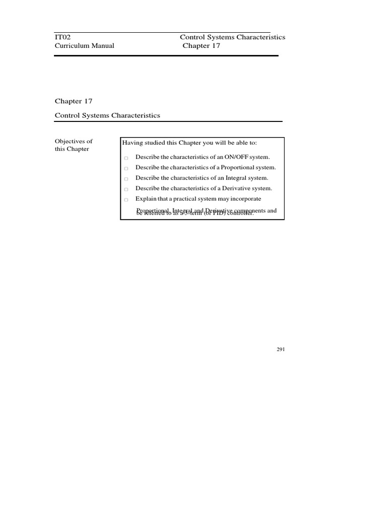 IT02 Curriculum Manual Control Systems Characteristics | PDF | Control ...