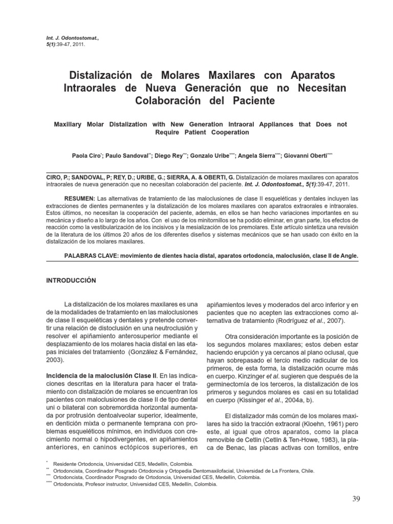 Distalización de Molares Maxilares Sin Colaboración | PDF | Ortodoncia ...
