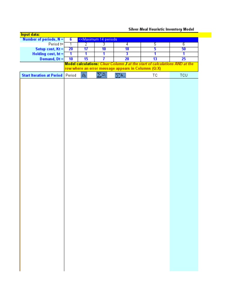 Excel Silver Meal | PDF | Applied Mathematics | Theoretical Computer ...