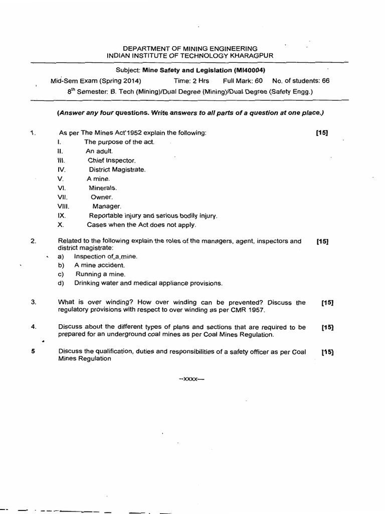 Answer Any Four Questions. Write Answers To All Parts of Question at ...